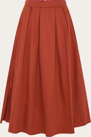 Knowledge Cotton Apparel Damen vegan Rock Satinfalte Gebrannter Ziegelstein