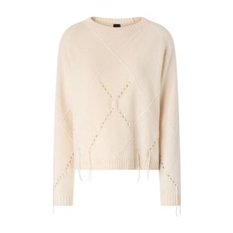 Pinko Berna Pullover Argyle Traforato - - Knitwear - Damen - Beige - S