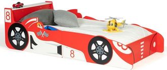 IDMarket Lit enfant voiture formule 1 teddi 70 x 140 cm rouge