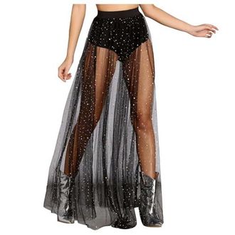 Generic Jupe Paillette Femme Jupes Sequin Mini Jupe Bodycon Stretch Paillettes Design Asym&eacute;trique Parfaite pour Femme Moderne