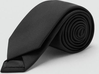 Mango Cravate unie microstructure noir - Homme - Taille unique - MANGO MAN