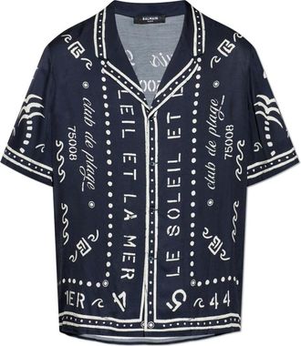 Balmain Homme, Chemises, Bleu, Taille: L Chemise avec imprim&eacute; Club