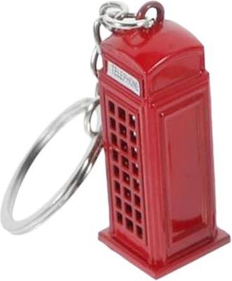 Beaupretty Porte-Cl&eacute;s Cabine T&eacute;l&eacute;phonique Londonienne Breloque Suspendue en M&eacute;tal L&eacute;ger Rouge Anneau Porte-Cl&eacute;s D&eacute;coratif pour Cl&eacute;s Pr&eacute;sent F&ecirc;te Pratique et Orig
