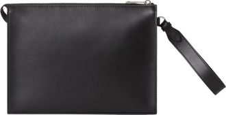 Fendi Mens Clutch Squared Ff Black Leather Bags