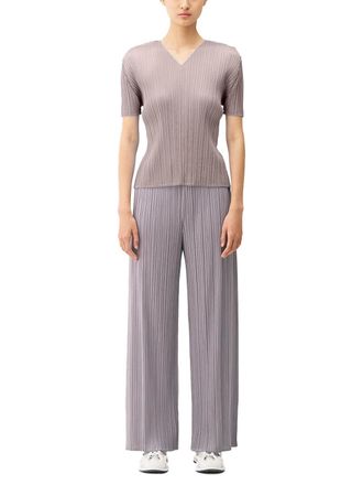 Issey Miyake Pleated Polyester Top - Purple