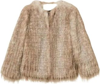 Twinset Femme, Blouses et Chemises, Brun, Taille: 38 FR Actitude Veste Courte