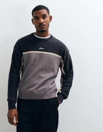 Cotton On pull en maille &agrave; empi&egrave;cements col rond noir