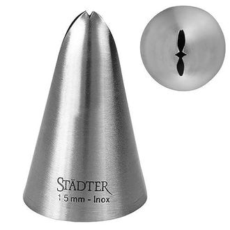 St&auml;dter Staedter Embout de Feuille, Argent, Acier Inoxydable, Silver, 15 mm