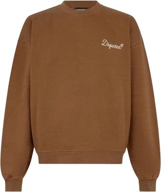 Dsquared2 Homme, Sweatshirts et sweats &agrave; capuche, Brun, Taille: XL D2 Signature Relax Fit Crewneck
