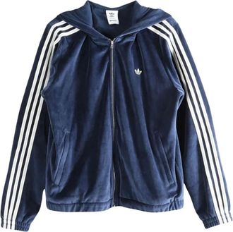 adidas Femme, Sweatshirts et sweats &agrave; capuche, Bleu, Taille: 38 FR WB Velour Track Jacket