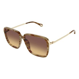 Chlo&eacute; Lunettes de soleil rectangulaires - Femme - Accessoires - Brun - Taille: 59 MM