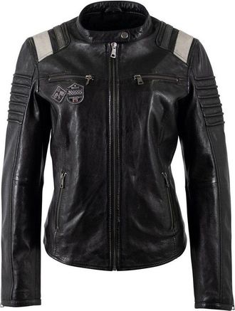 Mauritius Lederjacke MWAgatha Racerjacke mit Lederpatches