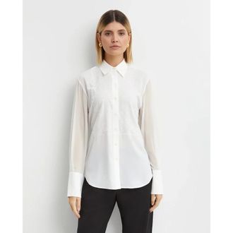 Helmut Lang Femme, Blouses et Chemises, Blanc, Taille: 40 FR Chemise en dentelle d&eacute;contract&eacute;e