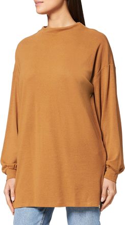 Tom Tailor Damen 1029132 Long T-Shirt, 27474-Soft Camel, M