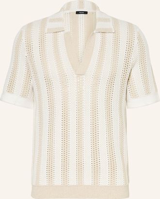 Reiss Reiss Strick-Poloshirt Globe weiss