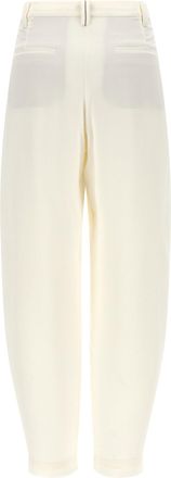 Brunello Cucinelli Linen Blend Twill Trousers - Cream