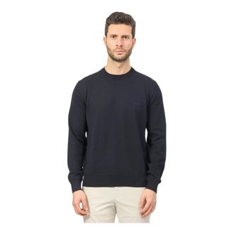 HUGO BOSS Blauer Pullover mit Besticktem Logo - - Knitwear - Herren - Blau - 3XL