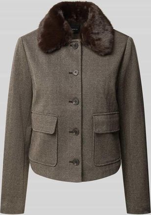 Zero Regular Fit Blazer mit Umlegekragen aus Kunstfell