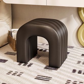 Generic Ottomanische Schuhbank Mit Stauraum, Fußstützenhocker Aus PU-Leder for Eingangsbereich, Schlafzimmer, Wohnzimmer, 46 cm(Nero)