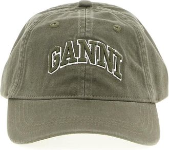 Ganni Femme, Accessoires, Vert, Taille: ONE Size Canvas Cap