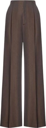 Alberta Ferretti Femme, Pantalons, Brun, Taille: 34 FR Pantalon tailleur en laine chatoyante