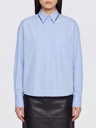 Brunello Cucinelli Chemise en coton avec poche plaqu&eacute;e et broderie Monili