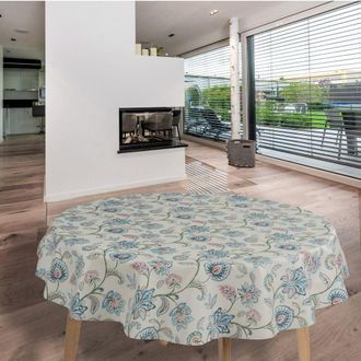 Laro Wachstuch-Tischdecke Abwaschbar Garten-Tischdecke Wachstischdecke PVC Plastik-Tischdecken Eckig Meterware Wasserabweisend Abwischbar GAC, Muster:Blume