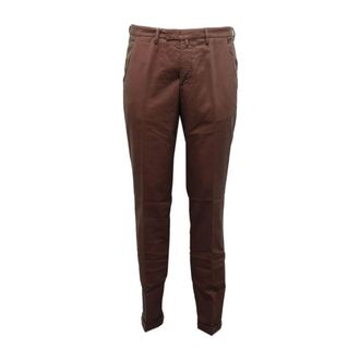 BRIGLIA 1949 Gestreifte Baumwollmischungshose burgund/gr&uuml;n - - Trousers - Herren - Rot - M
