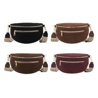 Generic Sac &agrave; bandouli&egrave;re en cuir PU pour femmes, sac de poitrine pour le travail, le shopping, au quotidien (noir)