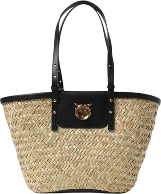 Pinko Pinko, Femme, Sacs, Multicolore, Taille: ONE Size Sac de shopping &agrave; motif tiss&eacute; avec double anse