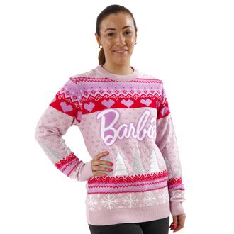 BARBIE Weihnachtspullover Für Damen | Weihnachtspulli Damen | Christmas Pullover | Rosa XXL