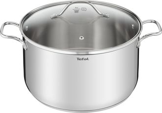 T-fal Intuition XL Kochtopf 36 cm / 17,5 l, Induktion, Edelstahl 18/10, 5 Jahre Garantie, robuste genietete Griffe, Glasdeckel B8647504