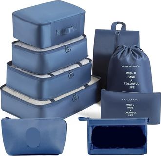 Generic 9-teiliges Set Reise-Organizer, Aufbewahrungstaschen, Koffer, Toilettenartikel, Schuhe, Kleidung, Ordentlicher Beutel, Packw&uuml;rfel, H&uuml;llen, Zubeh&ouml;r(9PC