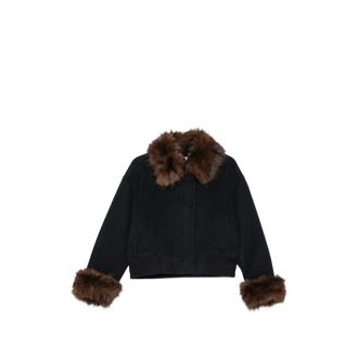 Self Portrait Faux-fur Trim Bomber Jacket