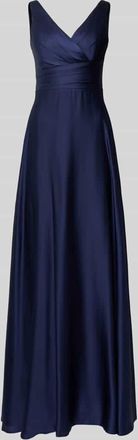 Troyden Collection Maxikleid aus Satin mit V-Ausschnitt und Drapierungen