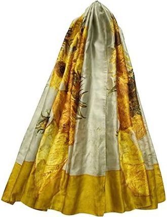 GFM mélange de soie écharpe dété basée sur lart de la peinture (VSLK-Van Gogh-Tournesol Jaune) FS-VSLK-SC-3628-B