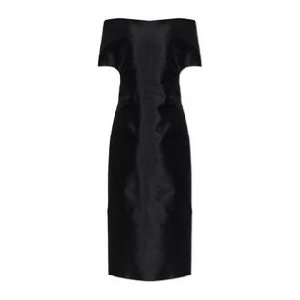 Jil Sander Robe mi-longue &eacute;paules d&eacute;nud&eacute;es - Femme - Robes - Noir - Taille: 42 FR