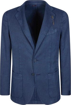 Santaniello Homme, Vestes, Bleu, Taille: S Giacca Lino Ramie