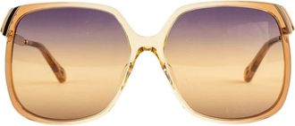 Chlo&eacute; Femme, Accessoires, Orange, Taille: ONE Size Oversize Square Lunettes de soleil