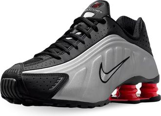 Nike Damen Shox R4 Sneaker, Black/Metallic Silver/Lt Crims, 38 EU