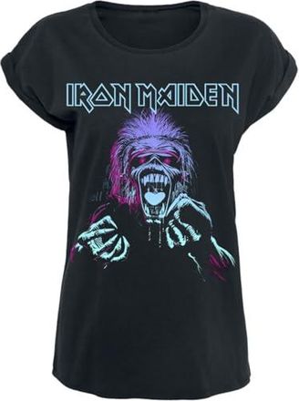 Iron Maiden Pastel Eddie Femme T-Shirt Manches Courtes Noir S 100% Coton Regular/Coupe Standard