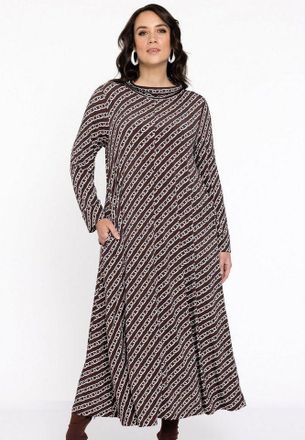 Yoek A-Linien-Kleid Damen Kleid Gro&szlig;e Gr&ouml;&szlig;en mit langen &Auml;rmeln