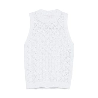 Eleventy Femme, Tops, Blanc, Taille: 42 FR Gilet in filo