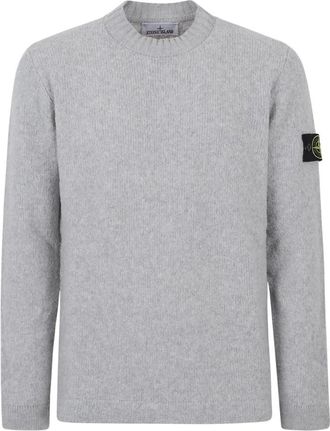 Stone Island Homme, Pulls, Gris, Taille: L Pull Ras du Cou en Fil Fantaisie