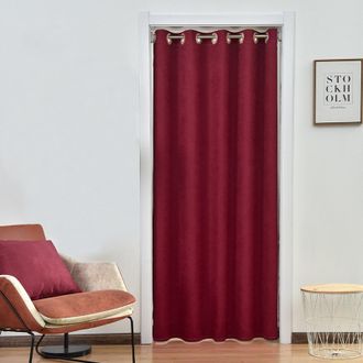 ICEGREY Türvorhang Blickdicht mit Ösen Winter Wärmehaltung Thermo Vorhänge Kälteschutz Vorhang Wärmeisolierend Tür Lärmschutz Raumtrenner, Rotwein