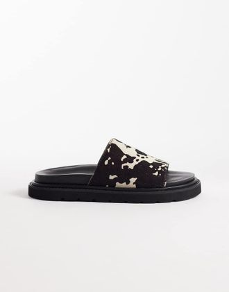 WALK LONDON Walk London - Holly - Claquettes &agrave; imprim&eacute; vache-Multicolore