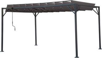 Habitat et Jardin Pergola bioclimatique en tissu Lodge 3 x 4 m - Anthracite