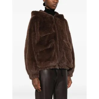 Tela Faux Fur Hooded Jacket - Brown