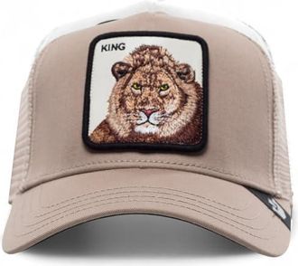 Goorin Brothers The Farm Casquette originale unisexe de camionneur réglable unisexe, languette de fermeture à pression, kaki, motif lion (The King Lion), taille uniqu