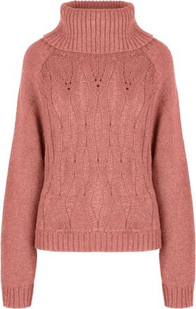 Bomboogie Femme, Pulls, Rose, Taille: 38 FR Pull Court &agrave; Col Montant Doux au Toucher